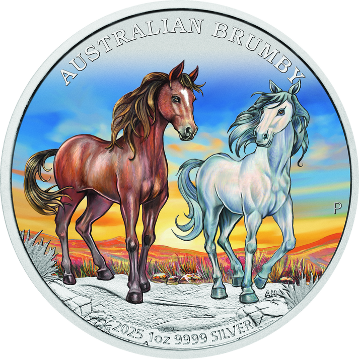 In Stock! 2025 Australia Brumby Horse Colorized 1 oz Silver Coin (08/0 ...