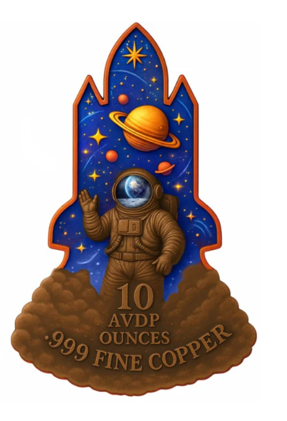 2026 Space Shuttle 3D 10 Ounce .999 Colorized Copper in Capsule – MCCGAUSA