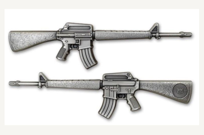 2024 Chad 2-oz Silver M16 Rifle Antiqued Coin – MCCGAUSA