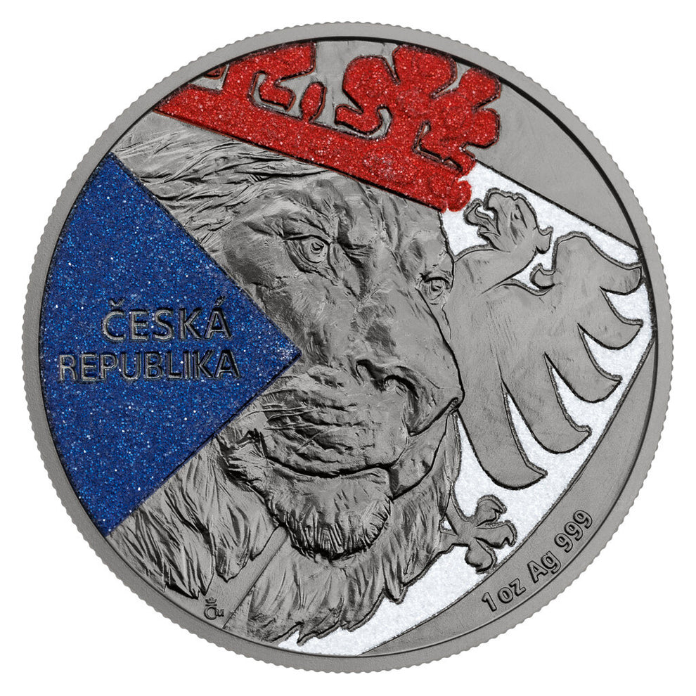 In Stock! 2024 Niue Czech Lion Black Platinum with Diamond Effect 1 oz ...
